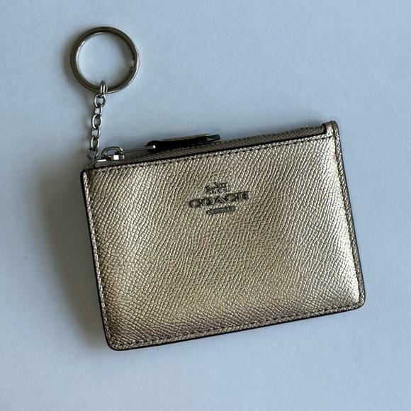 Coach | Bags | Coach Leather Mini Skinny Id Case Wallet Keychain Coin ...